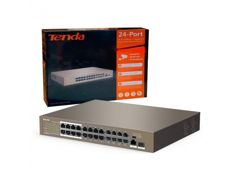 Switch Tenda PoE 24 puertos 250W NNET Tecno Redes Switches